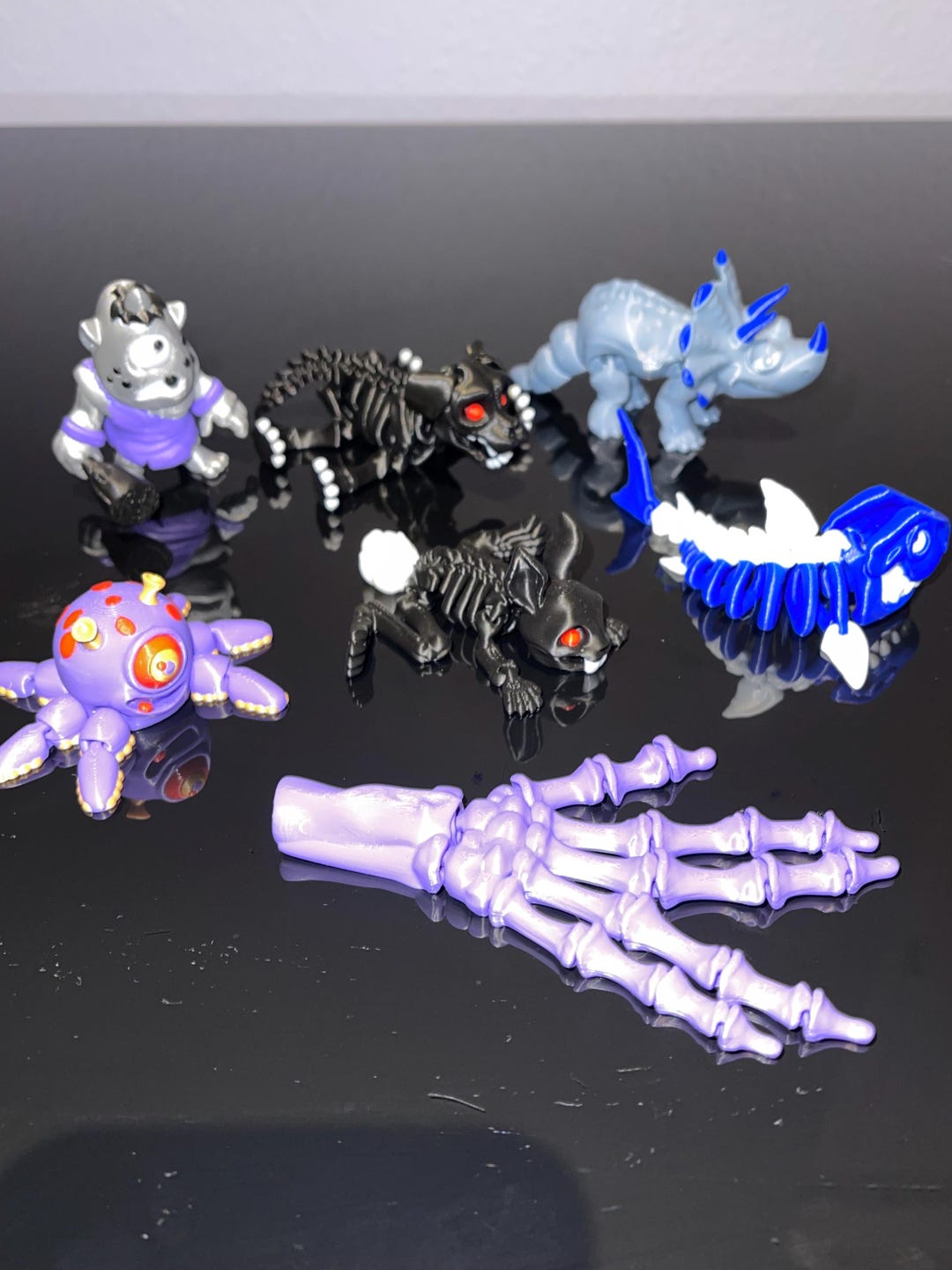 7 Minis Between 3 and 5 Inches Ogre, Skeleton Dog, Triceratops ...