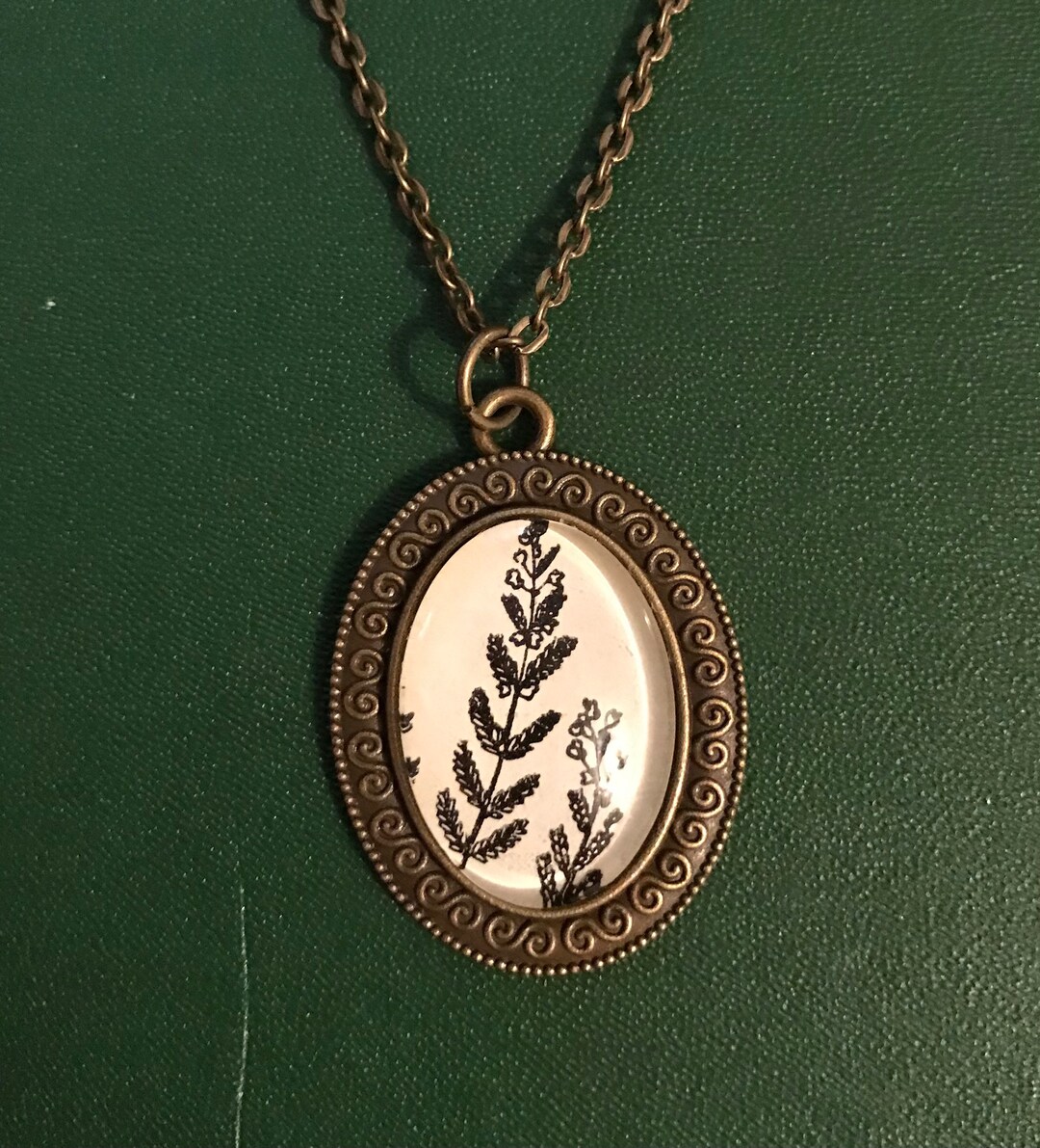 Vintage Fern Pendant Necklace - Etsy