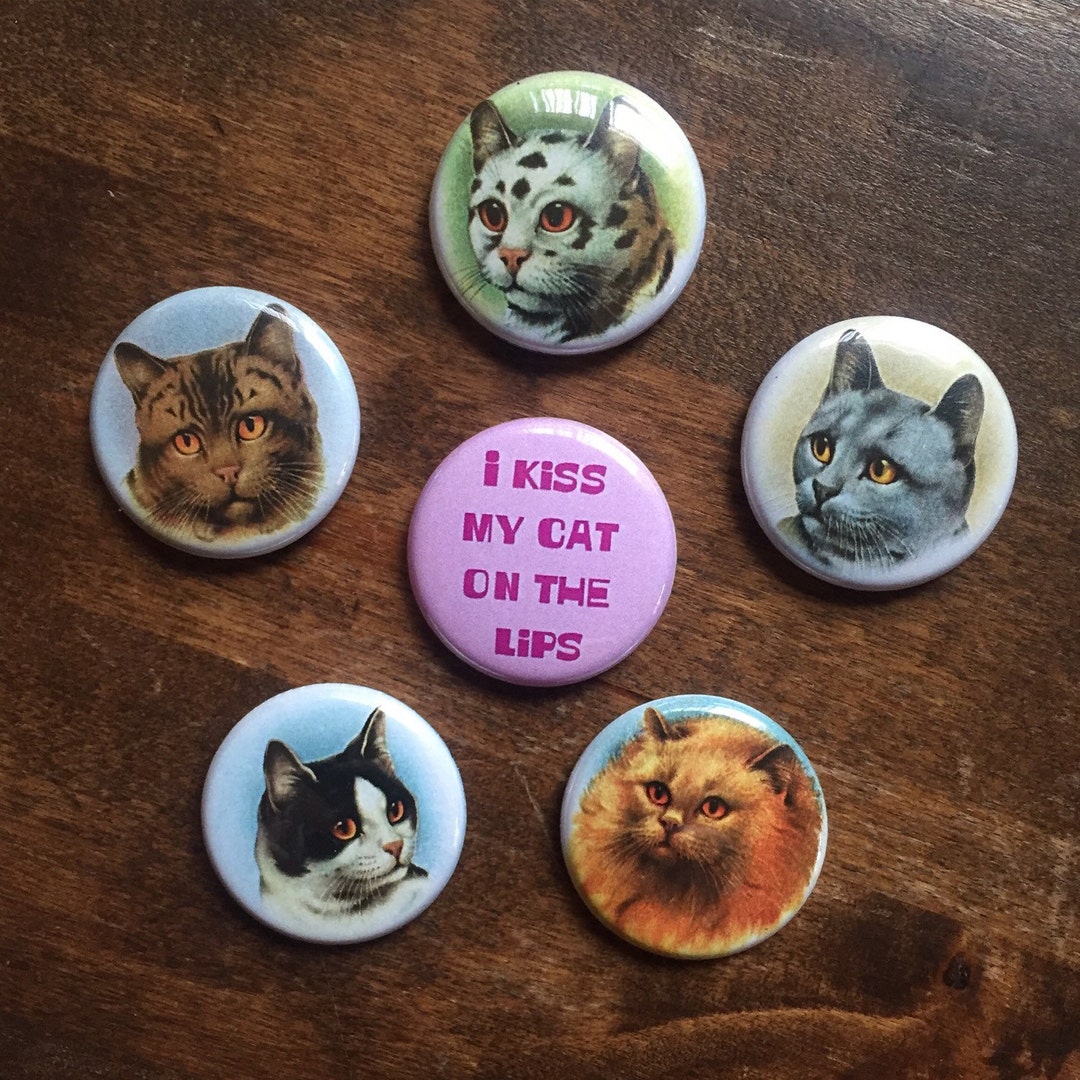 Cat Buttons Set of 6 - Etsy