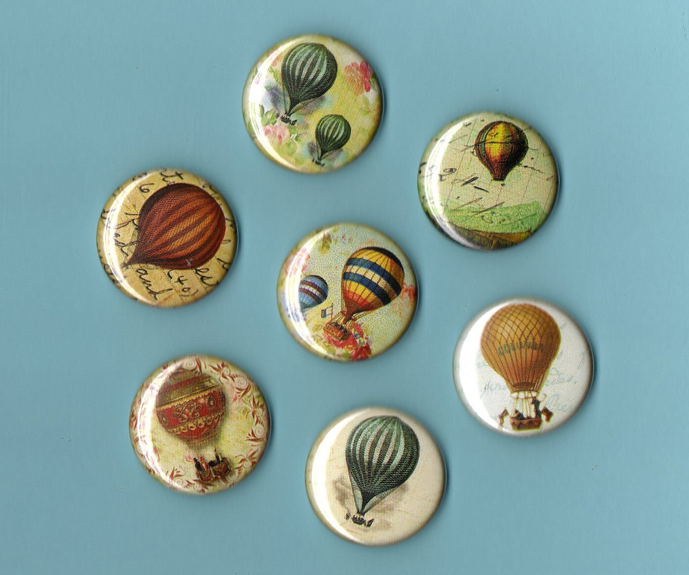 Hot Air Balloon MAGNETS Set of SIX - Etsy