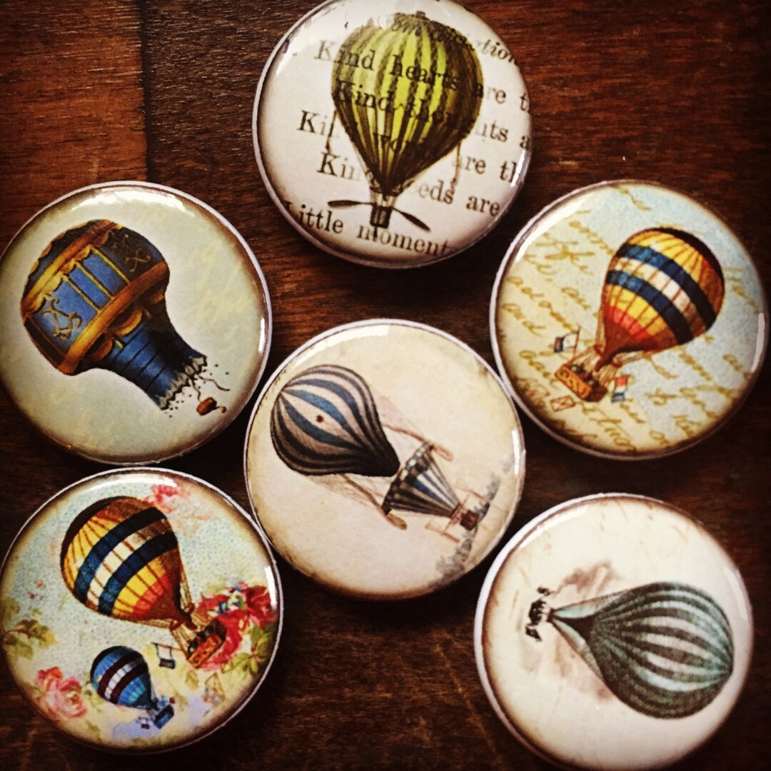 Hot Air Balloon MAGNETS Set of SIX - Etsy