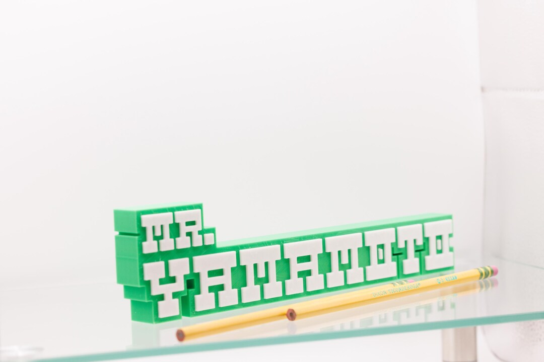 Blocky Teachers Name Plate - Etsy