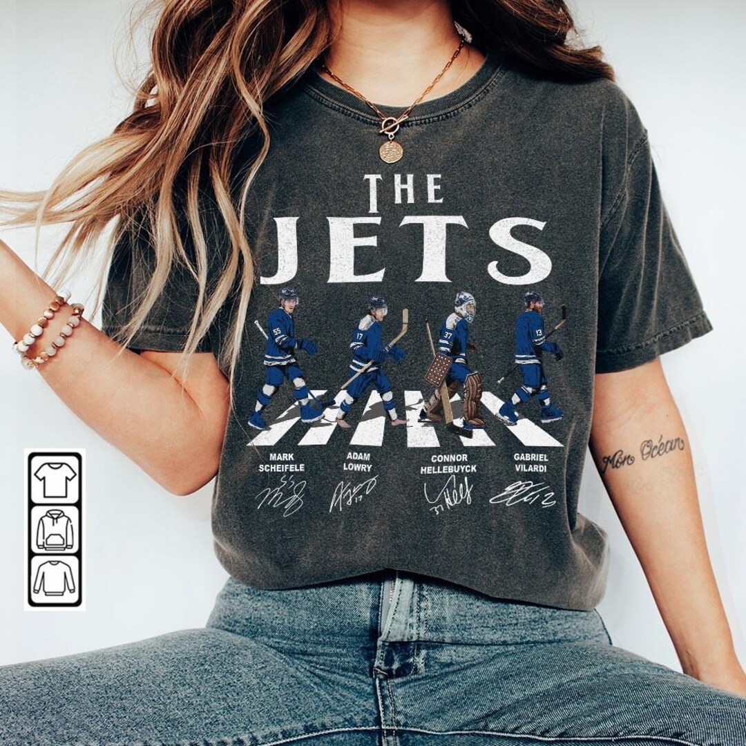 Jets Walking Abbey Road Signatures Ice Hockey Shirt, Mark Scheifele ...