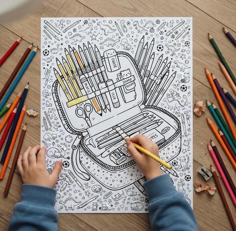 School Coloring Book for Kids, First Day of School Activity Book, Back ...