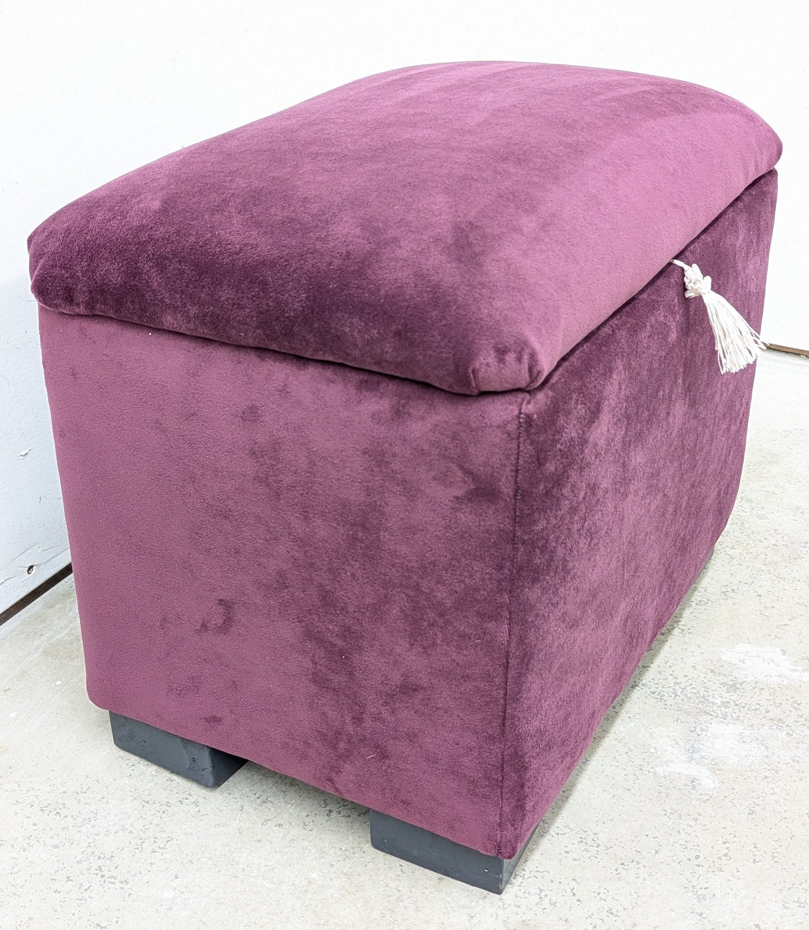 Tufted Footstool Bench With Storage in Deep Raspberry Velvet Fabric - Etsy