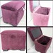 Tufted Footstool Bench With Storage in Deep Raspberry Velvet Fabric - Etsy