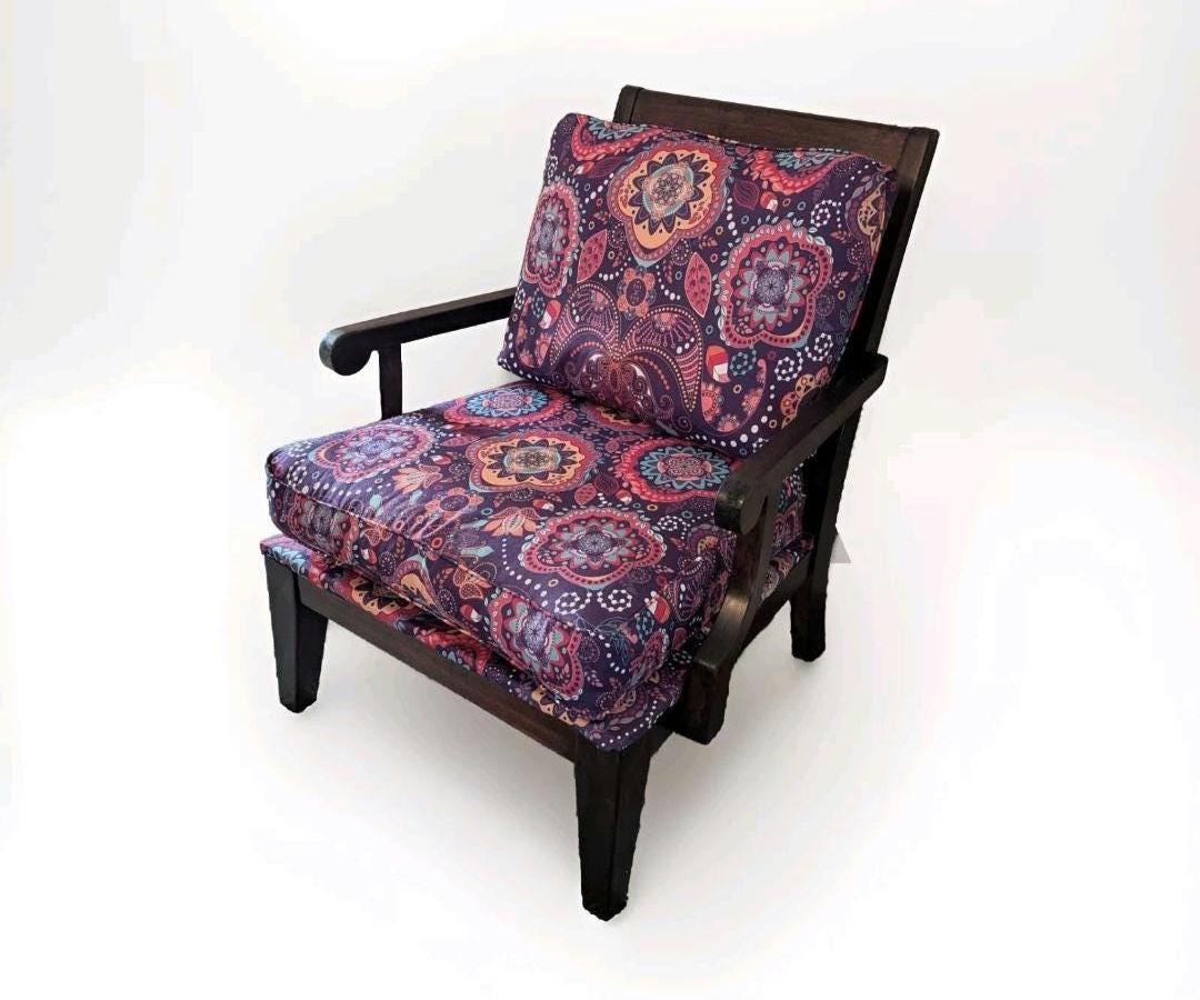 Refurbished Club Chair in Purple - Etsy