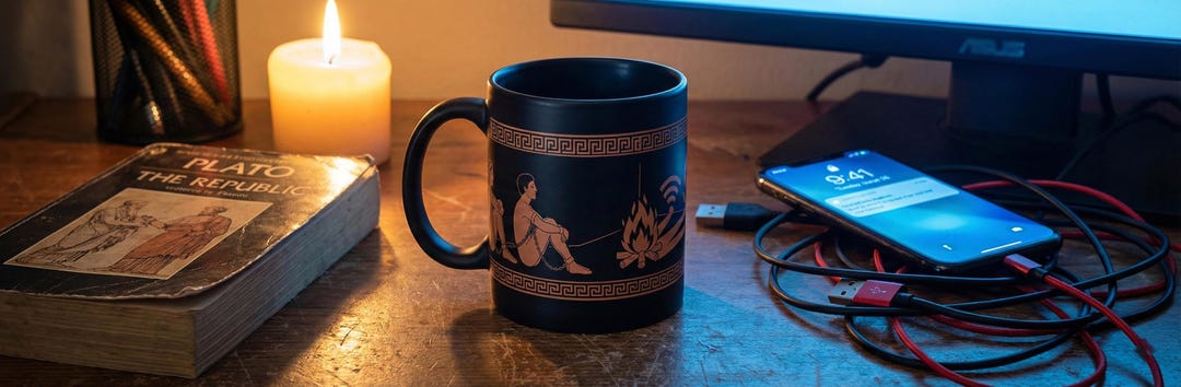 Allegory of the Cave Mug, Dark Academia Gift, Tech Cynic Coffee Cup - Etsy