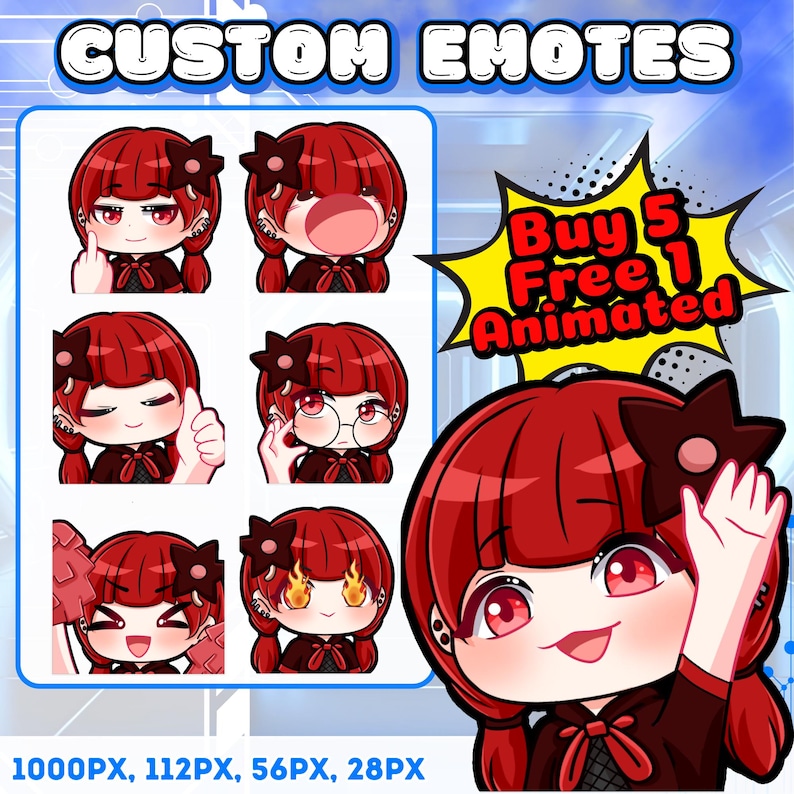 Custom Anime Twitch Emotes, Animated Kawaii Designs - Etsy
