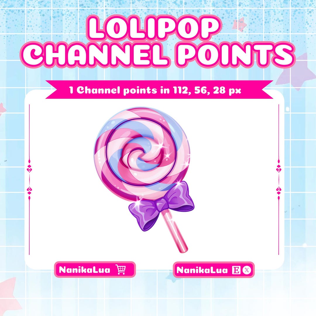 Lollipop Twitch Channel Point Icon, Cute Food Emote (instant Download ...