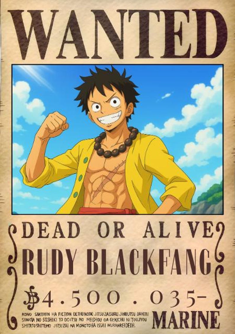 Custom Anime Wanted Poster, Couple Portrait, Pirate Theme, Custom Anime ...