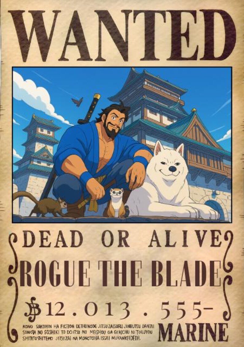 Custom Anime Wanted Poster, Couple Portrait, Pirate Theme, Custom Anime ...