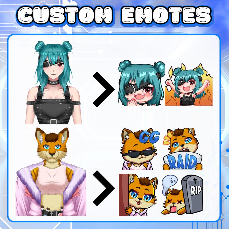 Custom Anime Twitch Emotes, Animated Kawaii Designs - Etsy