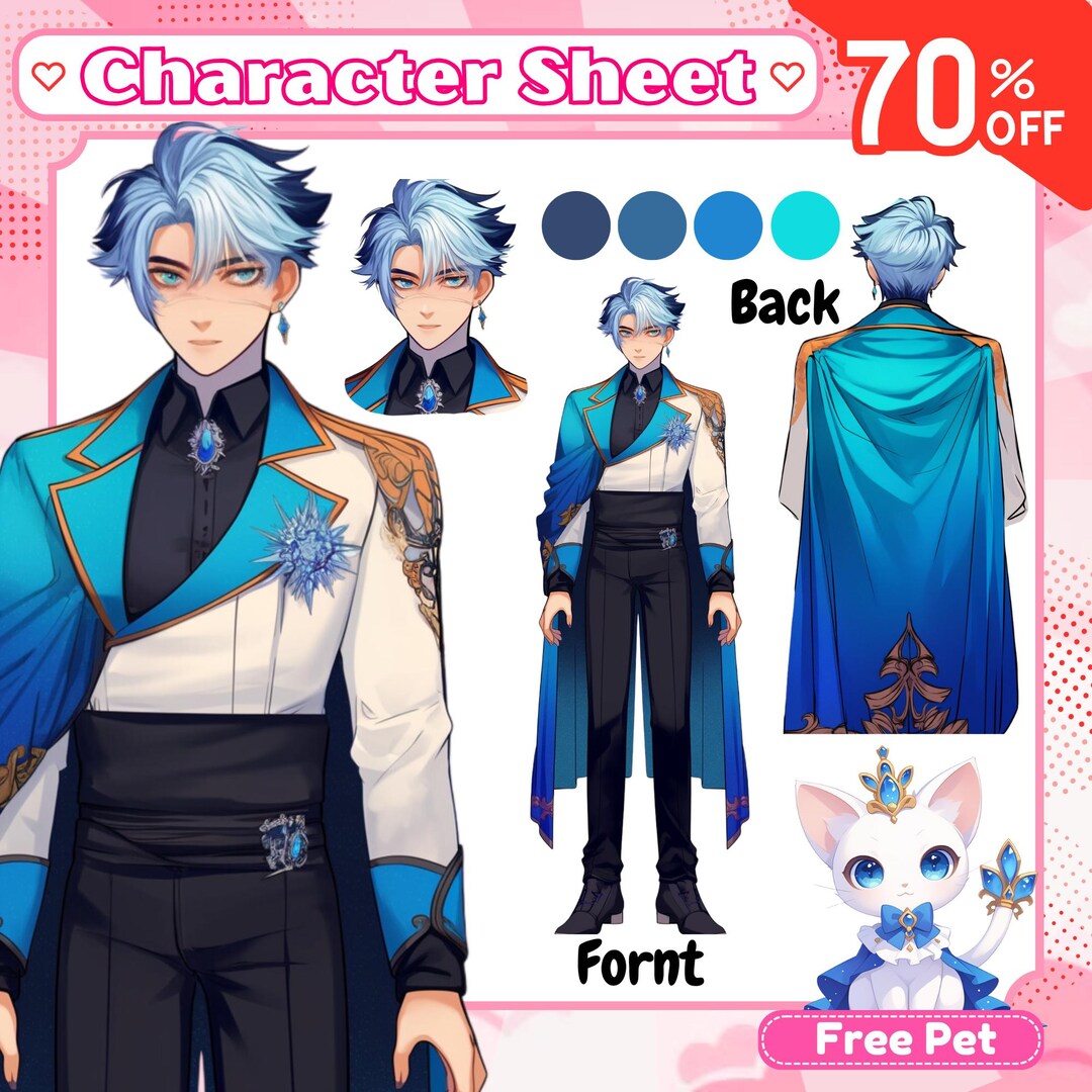 Reference Sheet for Your Avatar, Character Sheet, Vtuber Model, Custom ...