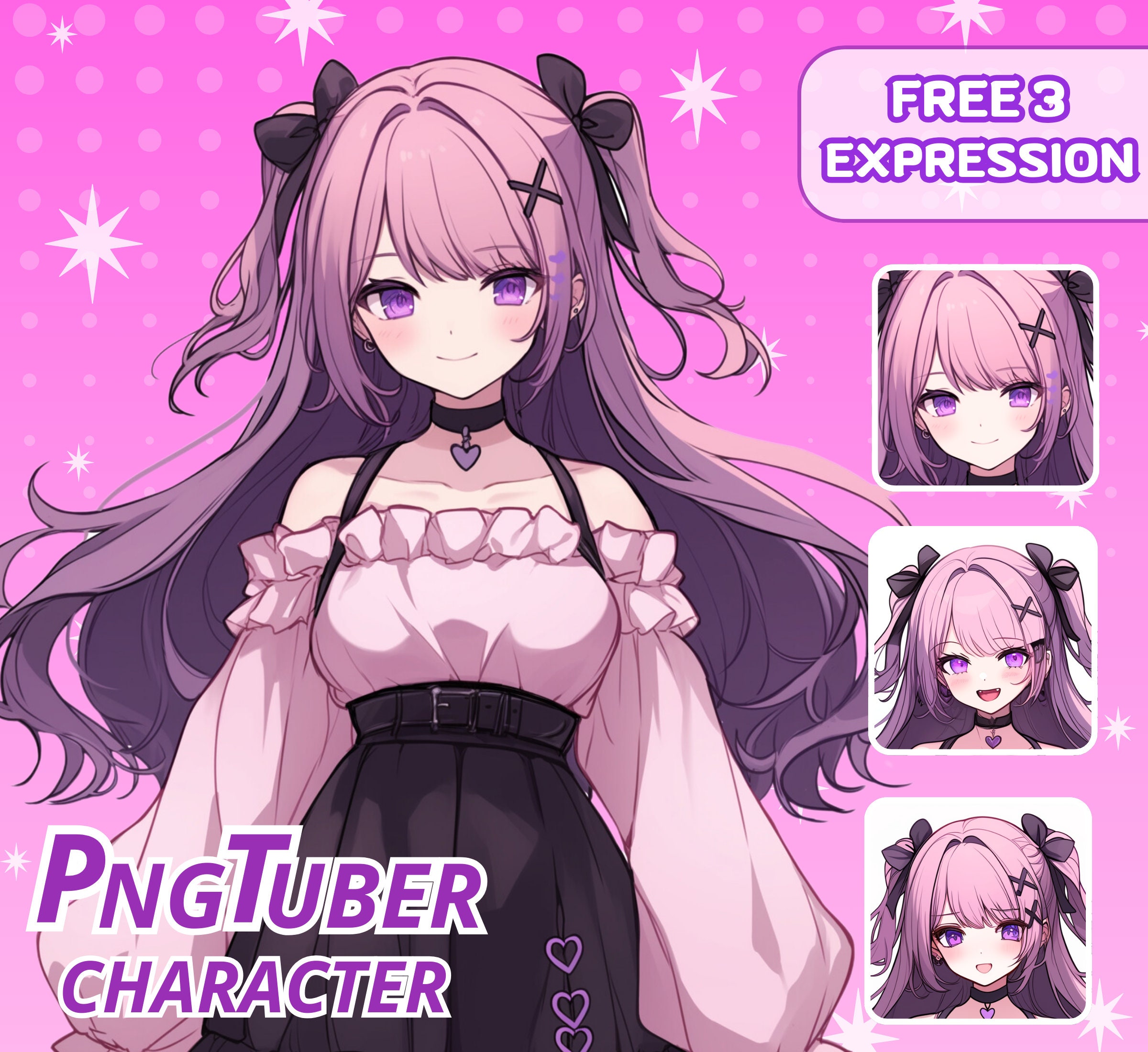 CUSTOM PNGTUBER Pngtuber Commission Pngtuber Avatar Anime Vtuber Model ...