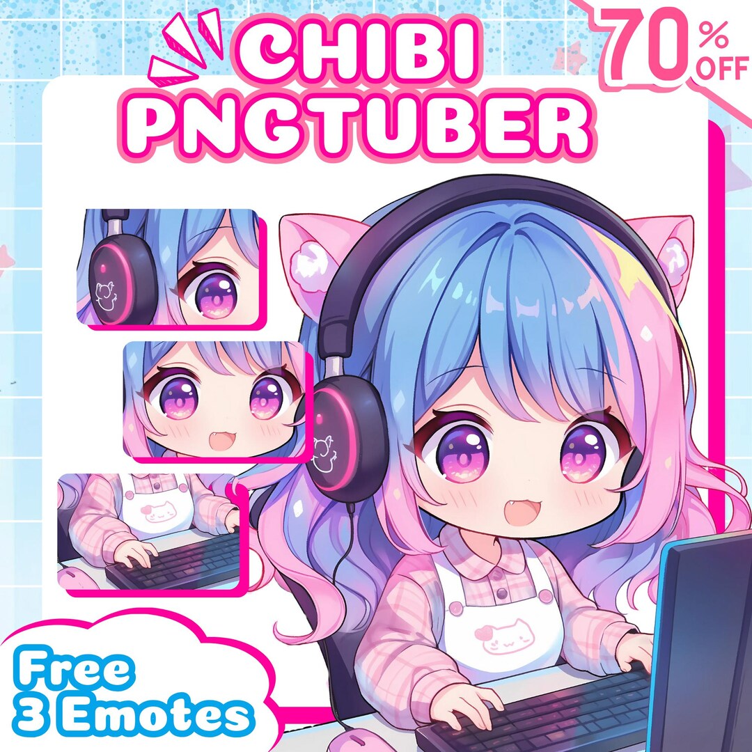 Custom Chibi Pngtuber Avatar | Live2d Model for Stream | Cute Pngtuber ...