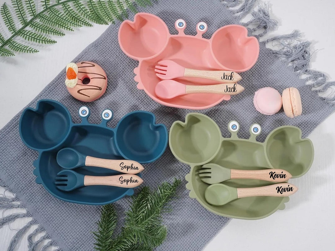 Custom Baby Meal Set With Spoon and Fork, Personalized Kids Dining Set ...