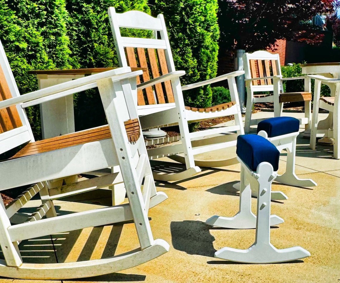 Footrocker Rocking Footstool, Rocking Chair Accessory, Sunbrellatm Clad ...