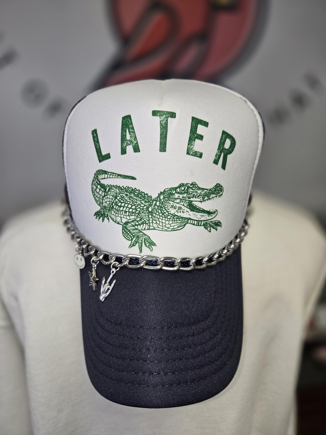 Later Gator Fun Otto Trucker Hat With Chain and Charms!! - Etsy