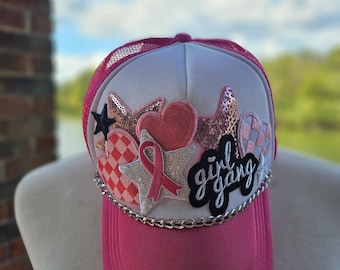 Trucker Hat; Breast Cancer Awareness; Breast Cancer Hat; Pink Trucker ...