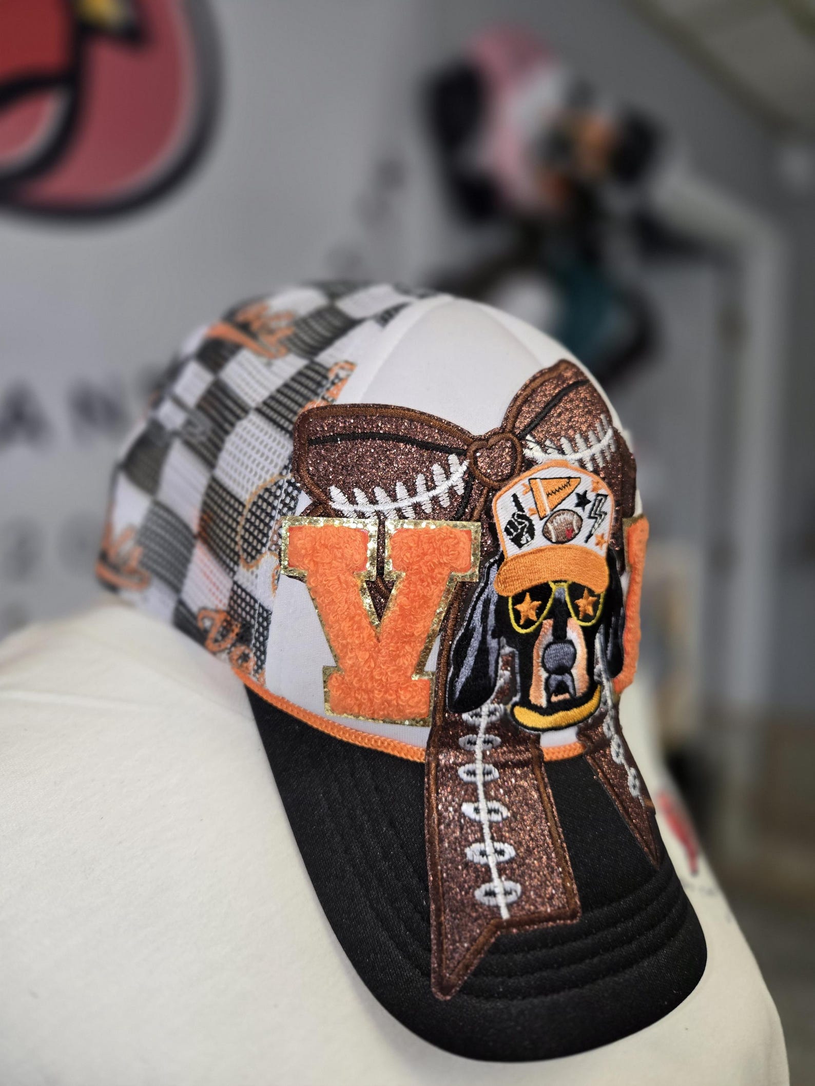 TN ORANGE VOLS With Large Football Bow Trucker Hat - Etsy