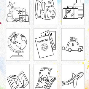 Travel Coloring Sheets - Etsy