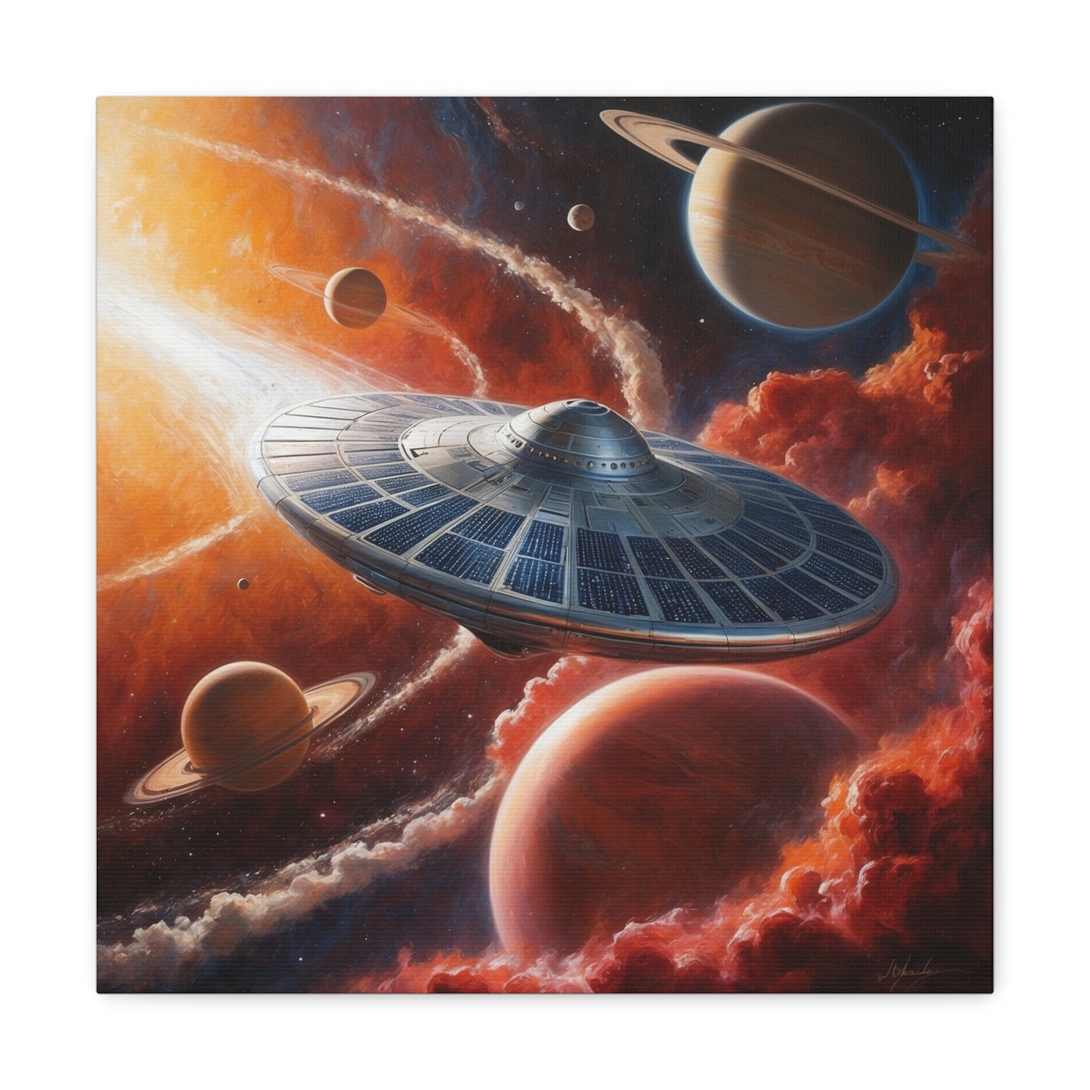 Vibrant Solar System Portrait/ Wall Art/ Home Wall Decor - Etsy