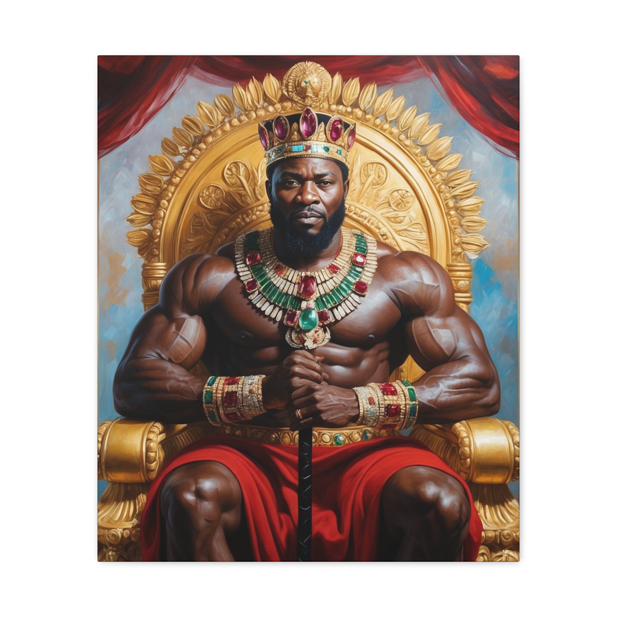 African King Sitting on His Throne Portrait/ Wall Art - Etsy
