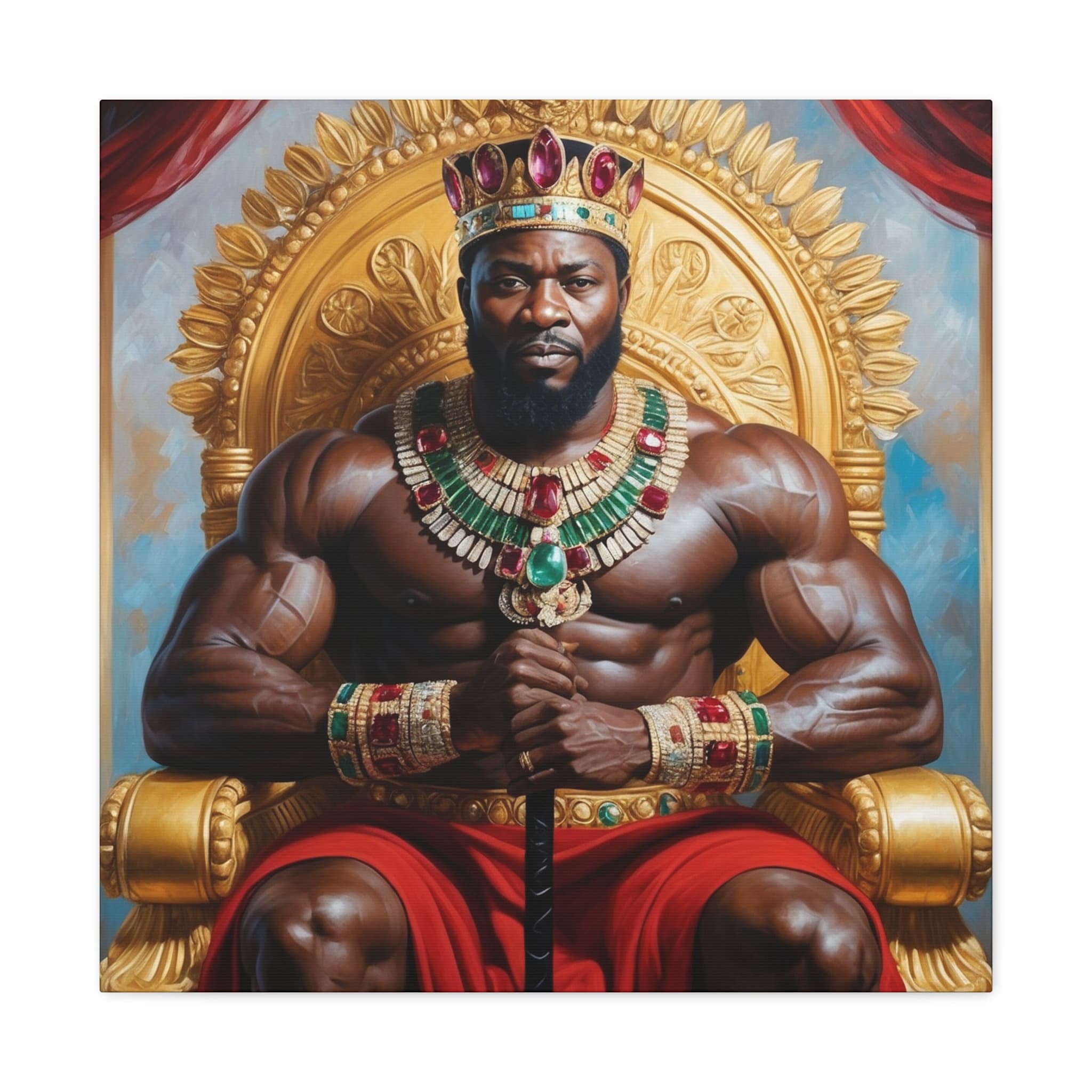 African King Sitting on His Throne Portrait/ Wall Art - Etsy