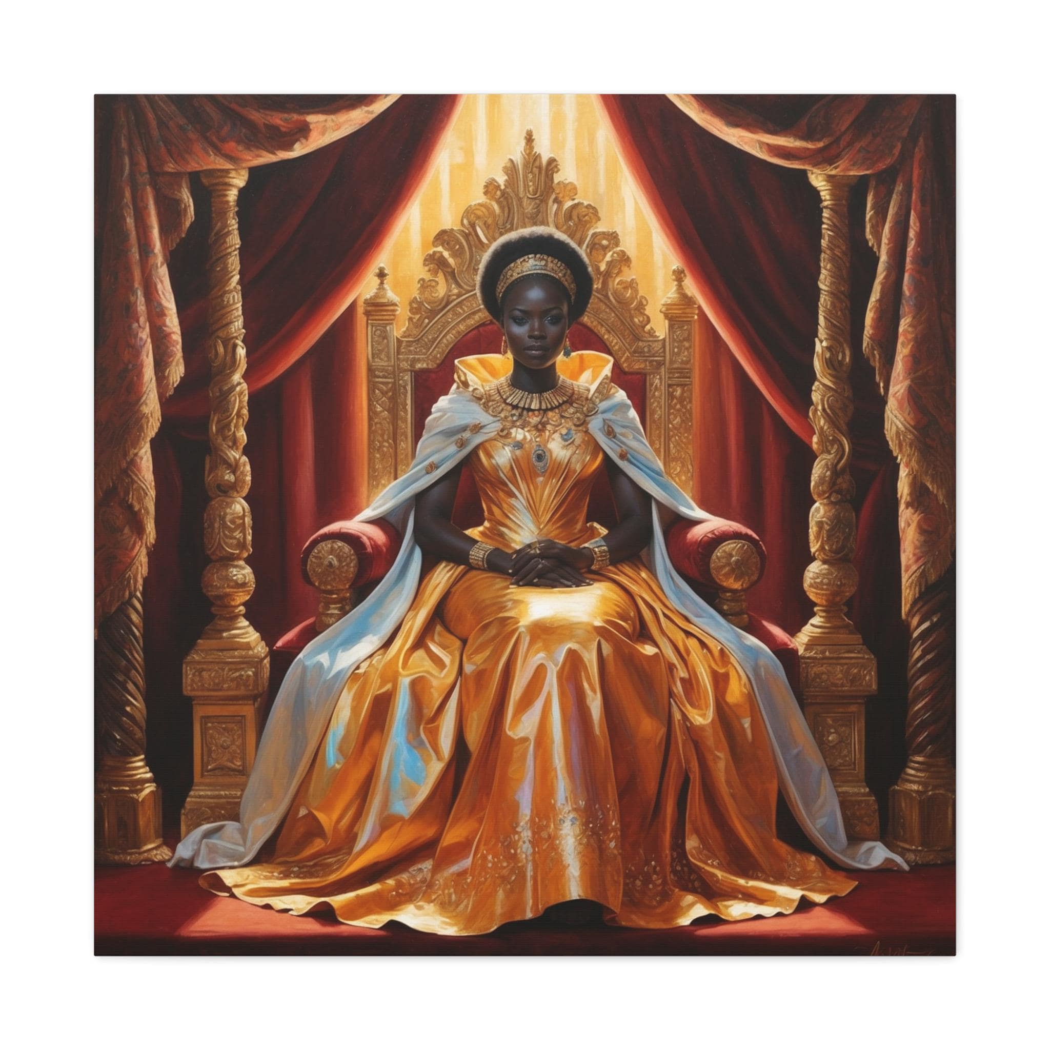 Beautiful African Queen on Her Throne/ Wall Art/ Home Wall Decor ...