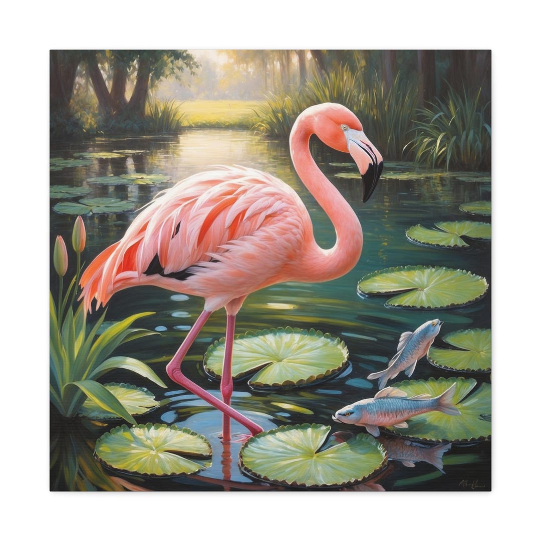 Pink Flamingo Portrait/ Wall Art/ Home Wall Decor - Etsy