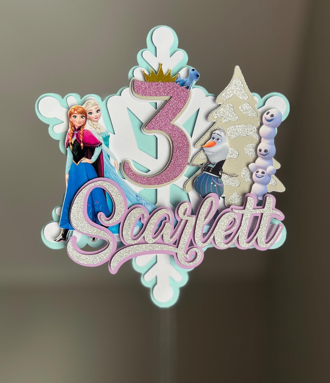 3D Frozen Themed Cake Topper - Etsy