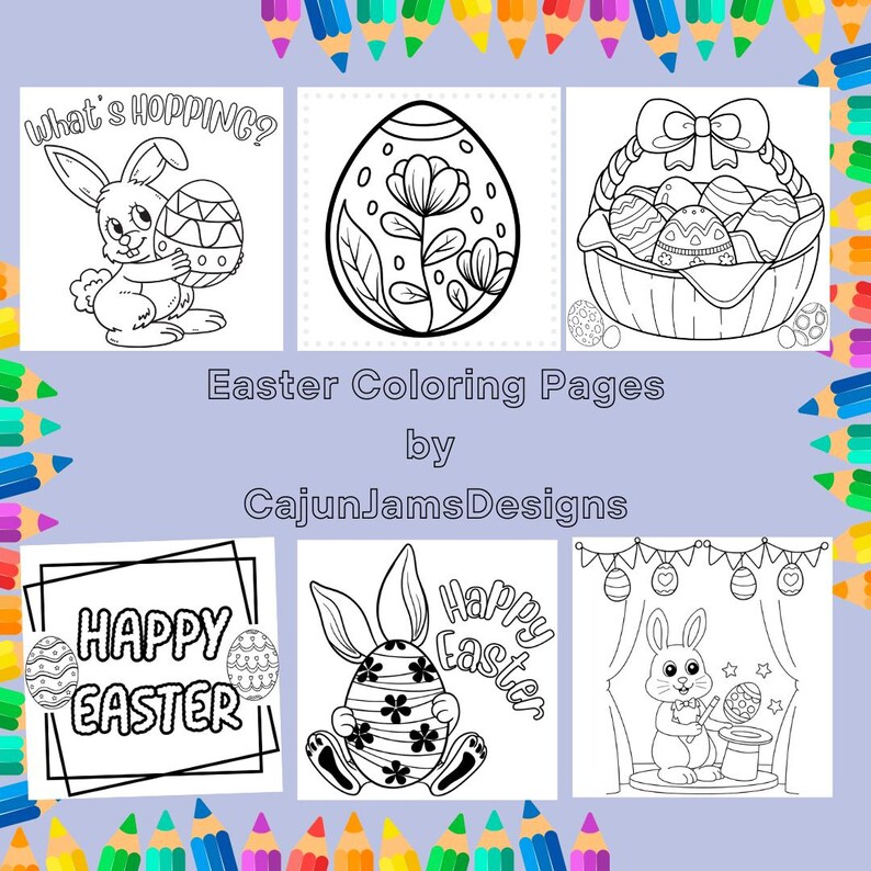 PRINTABLE Easter Coloring Page Bundle, Toddler Preschool Kindergarten ...