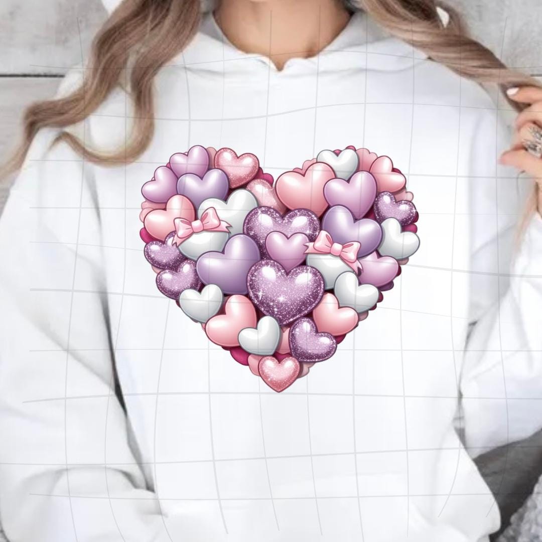 Coquette Valentine PNG Valentine PNG Pink Hearts White Hearts Purple ...