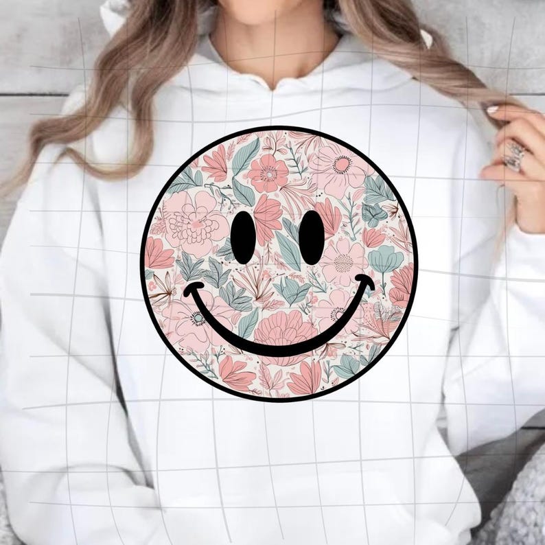Retro Floral Smile PNG: Groovy Flower Designs (digital Download) - Etsy
