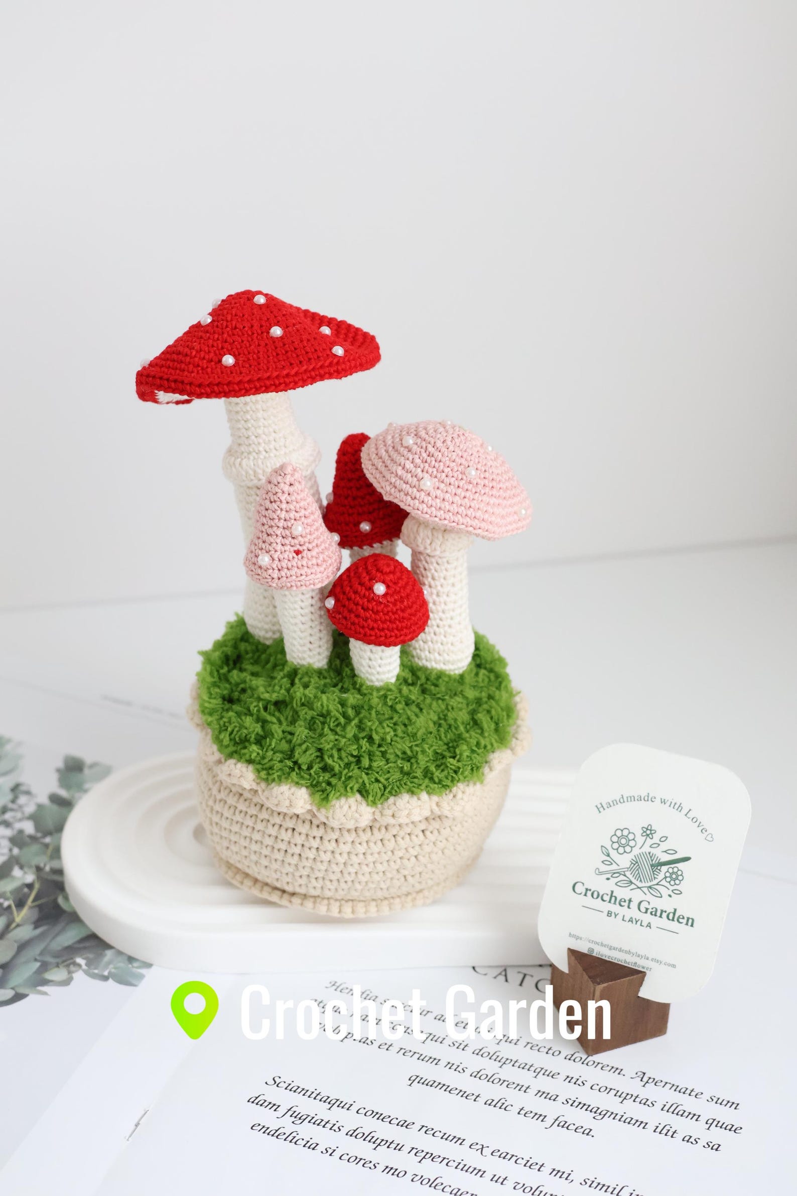 Handmade Crochet Cactus Mushroom Decor Unique Home Decoration Amigurumi ...