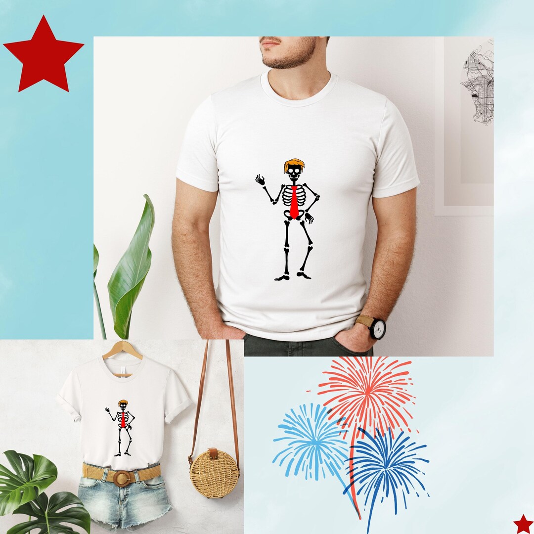 Funny Trump Skeleton Halloween Election T-shirt, Political Humor Tee ...