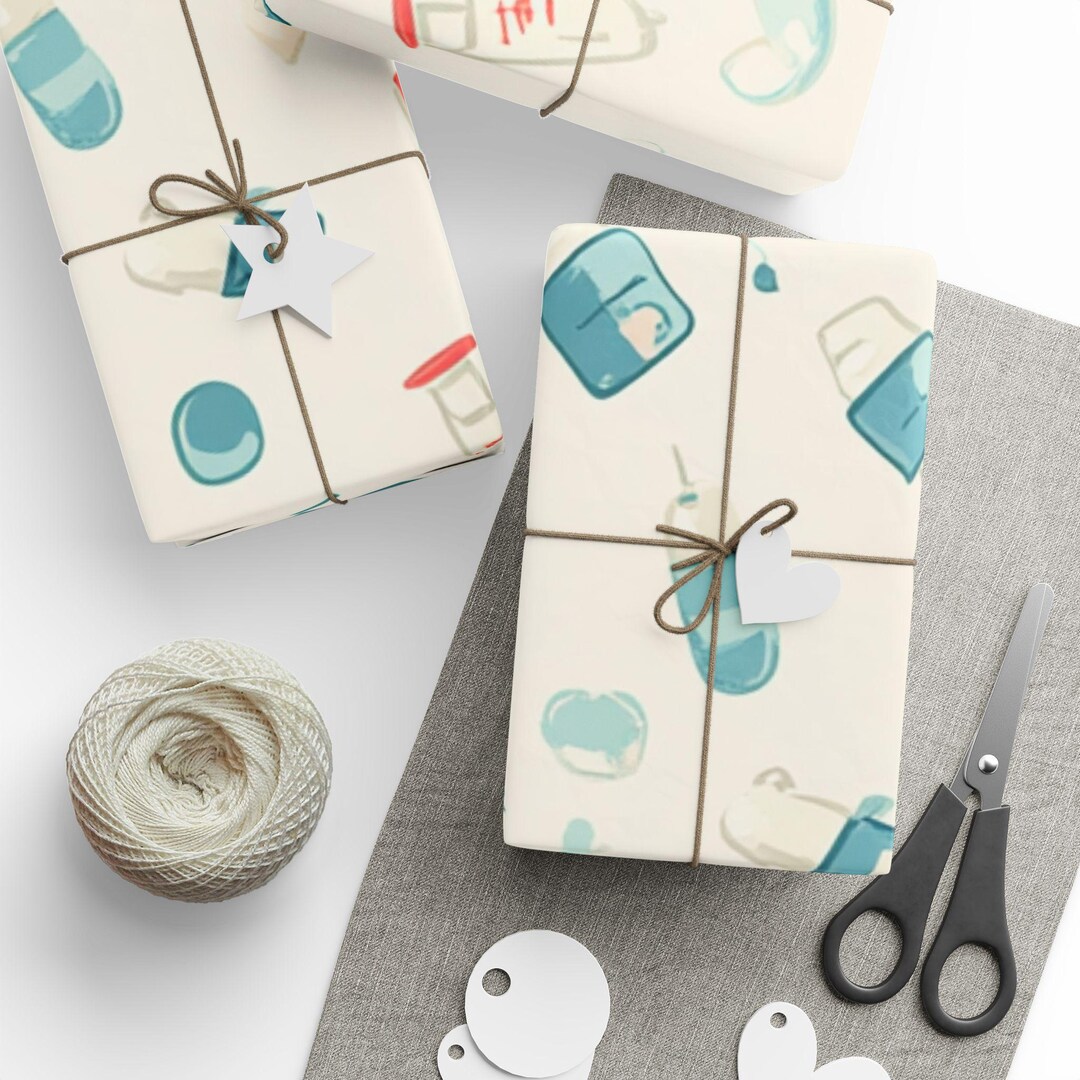 Nurse-themed Wrapping Paper, Pastel Medical Gift Wrap, Healthcare ...