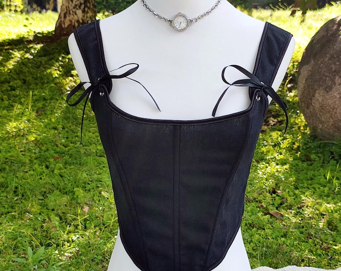 Edles schwarzes Unterbrustkorsett underbust corset - Etsy.de