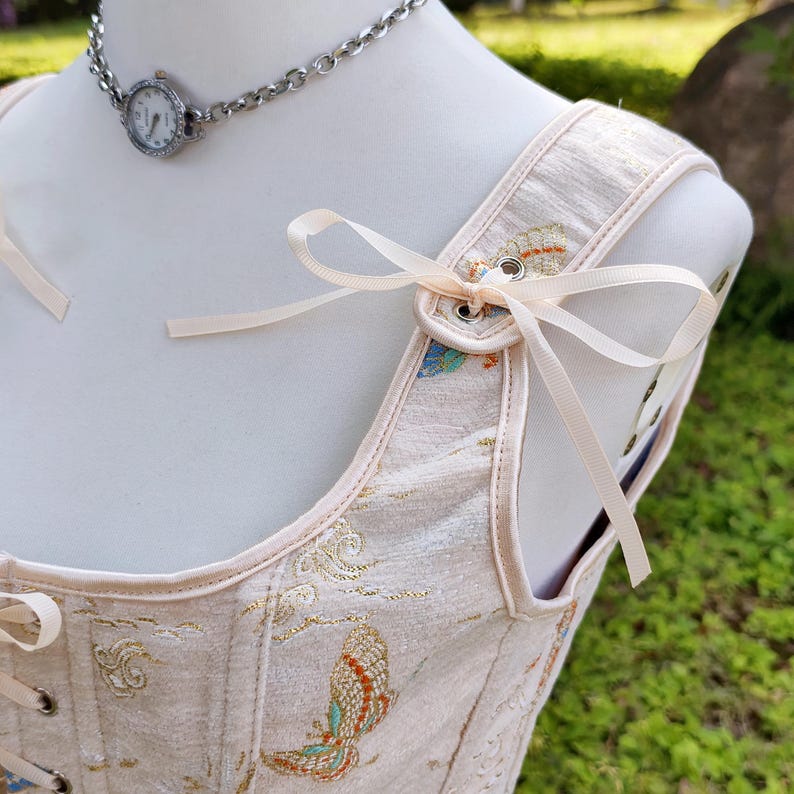 Soft Chenille Corset, Gold Wire Butterfly Corset Top, Renaissance ...