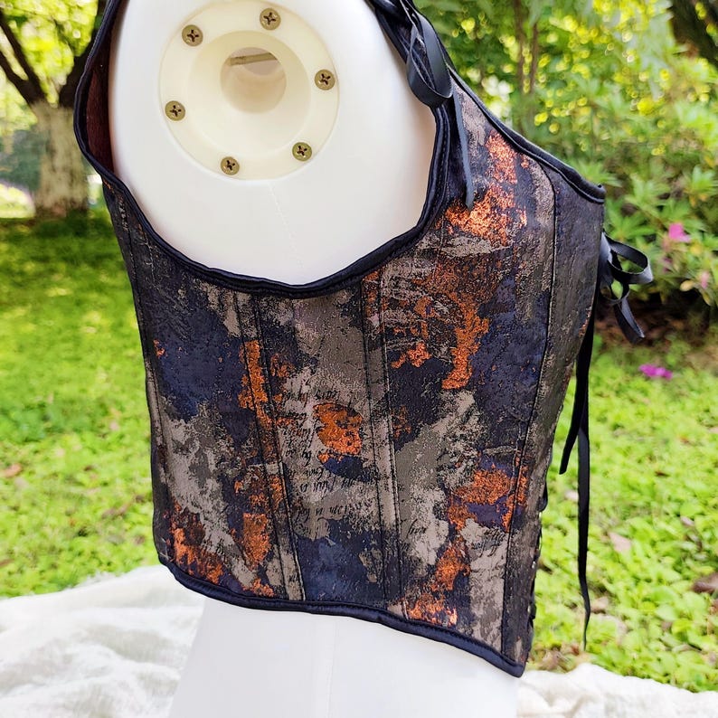 Gold Leaf Bustier Corset, Renaissance Corset Top, Vintage Medieval ...