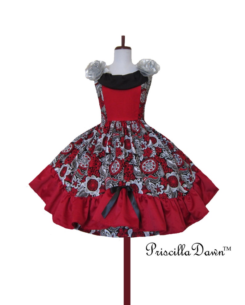 Painting the Roses Red Princess Layered Dress Silver Flowerscustom in ...