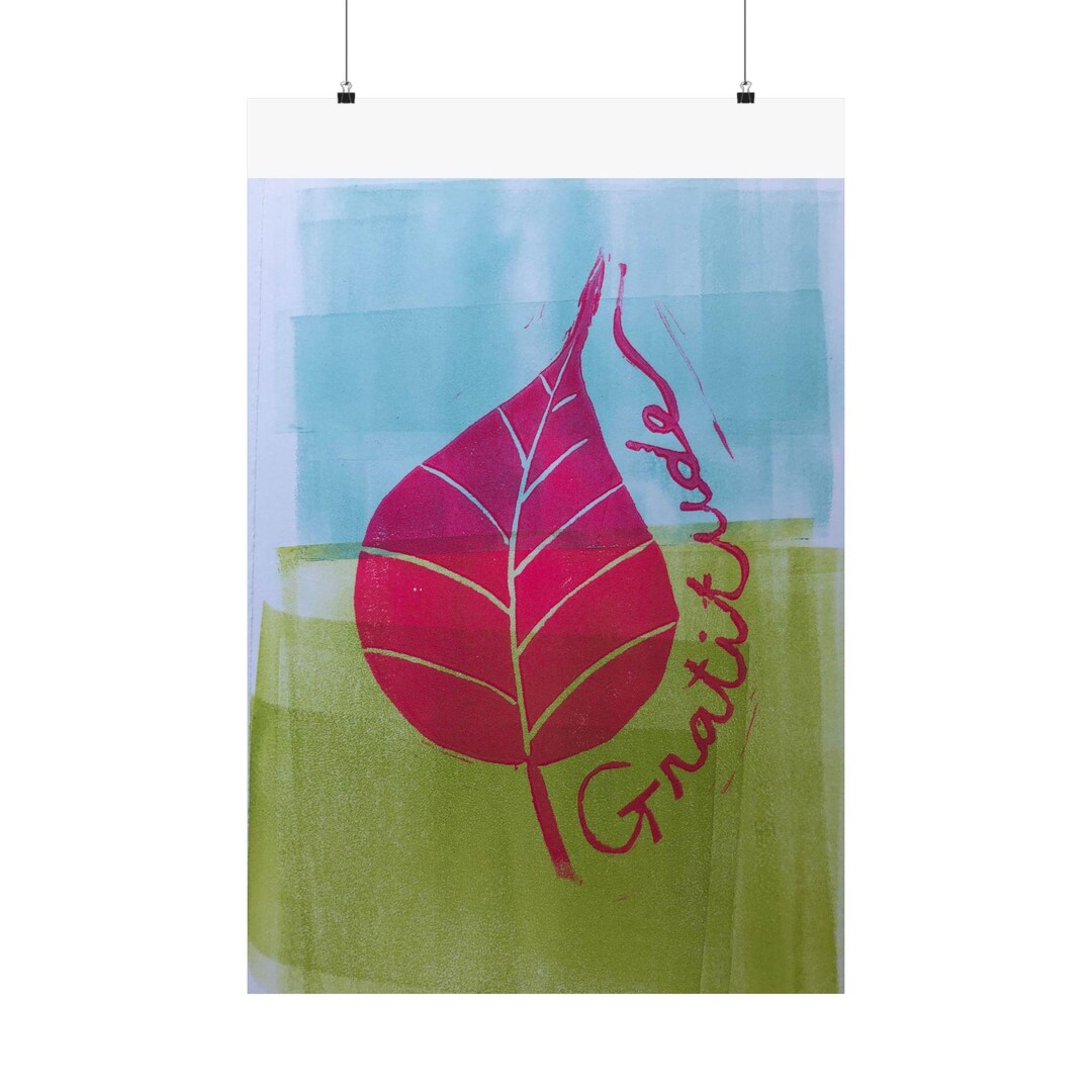 Gratitude With Bodhi Leaf Matte Vertical Posters Buddhist, Grateful ...