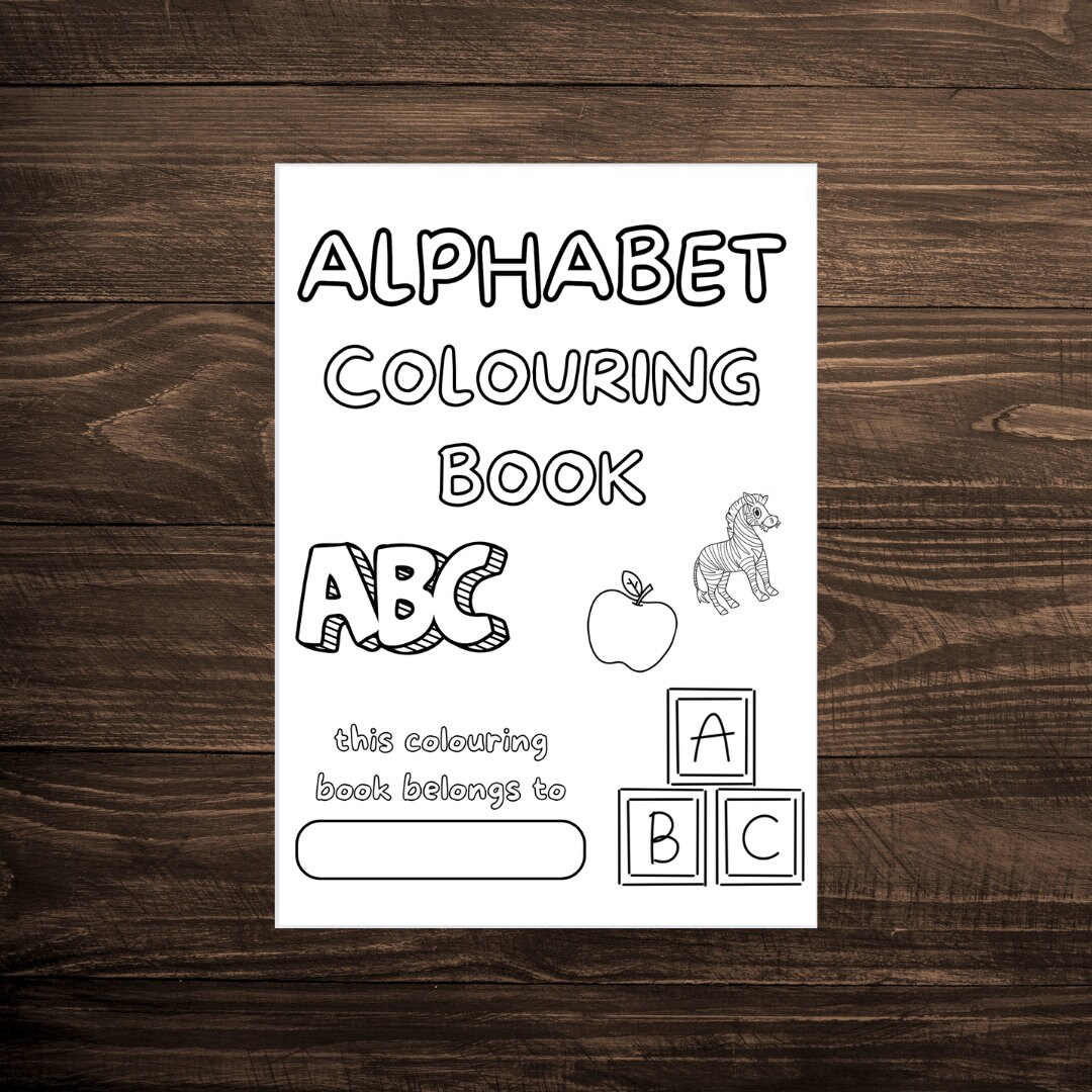 A4 Alphabet Childs Colouring Book | Digital Print - Etsy