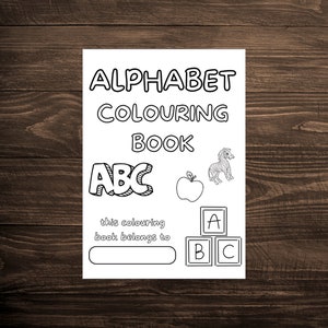 A4 Alphabet Childs Colouring Book | Digital Print - Etsy