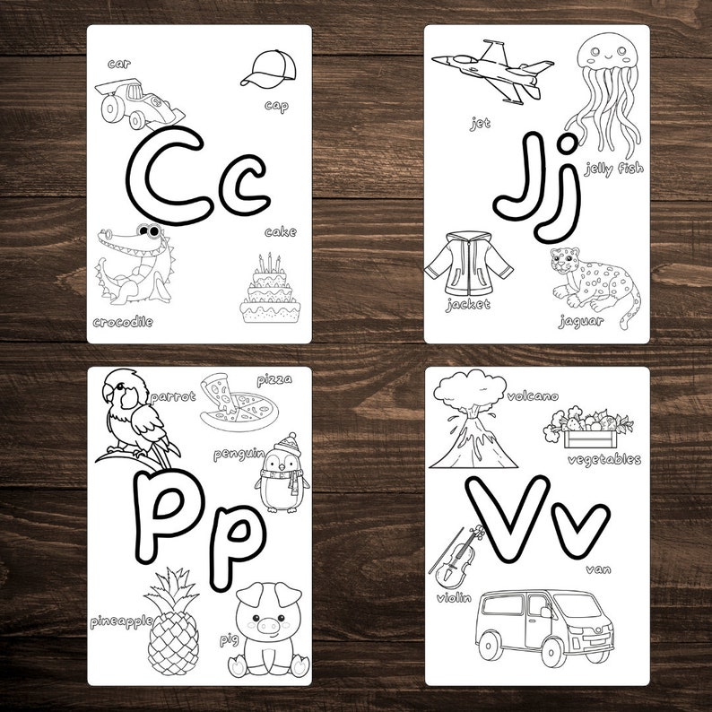 A4 Alphabet Childs Colouring Book | Digital Print - Etsy
