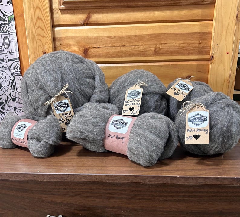 Natural Gray Wool Roving • 1 Lb Gray Roving for Felting & Spinning ...
