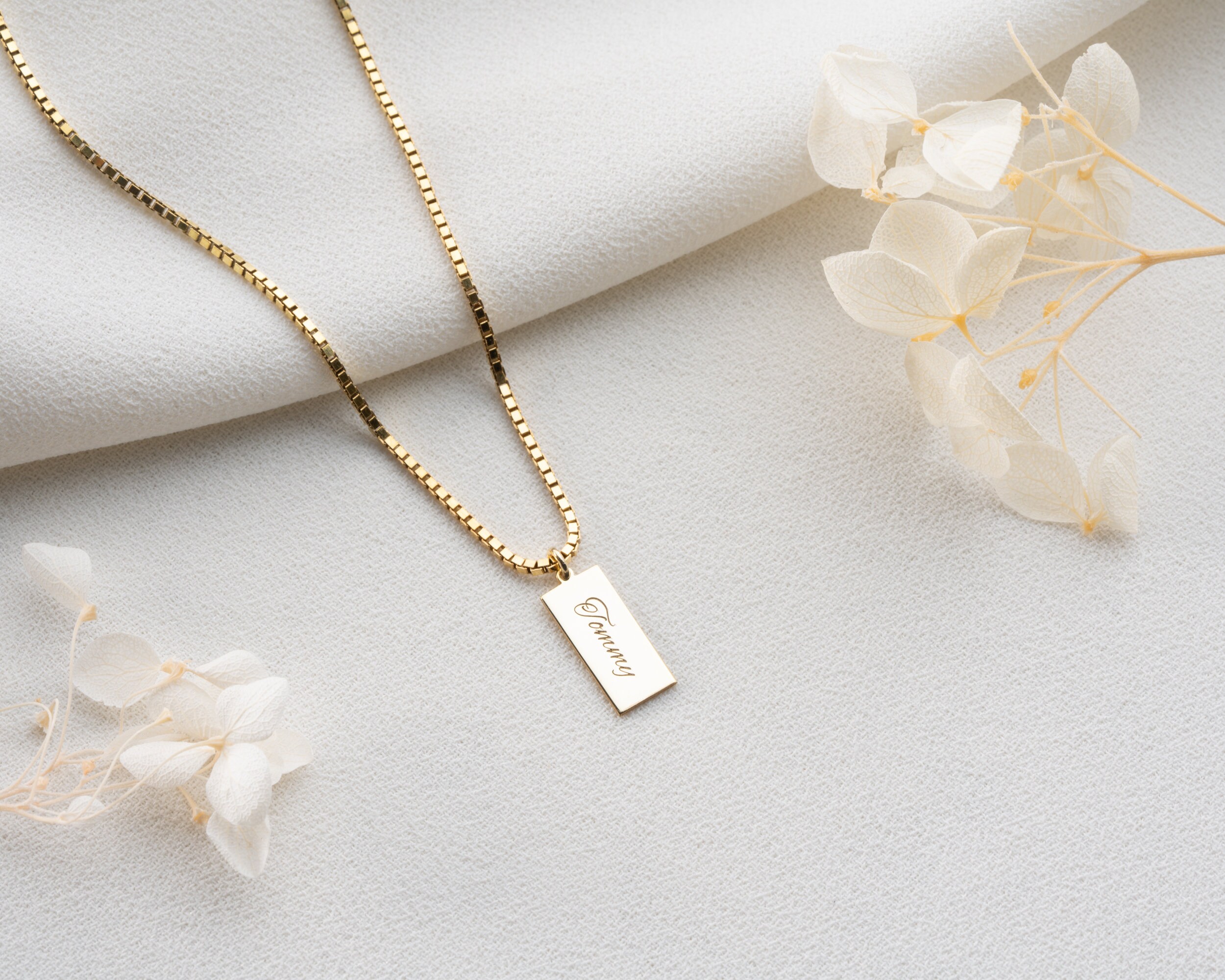 Name Tag Necklace Custom Nameplate Necklace Personalized Gold Tag ...