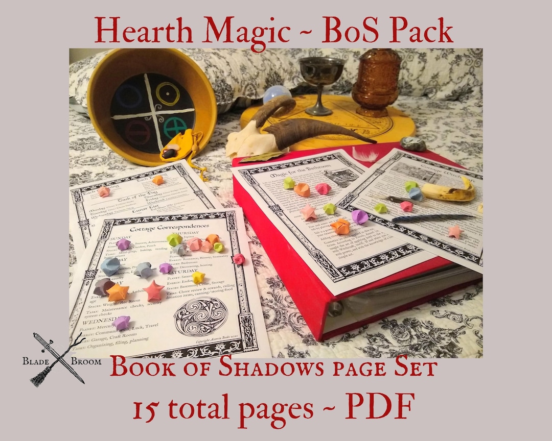 Hearth Magic BOS Sheets PDF Format-- 15 Pages Book of Shadows Pages by ...