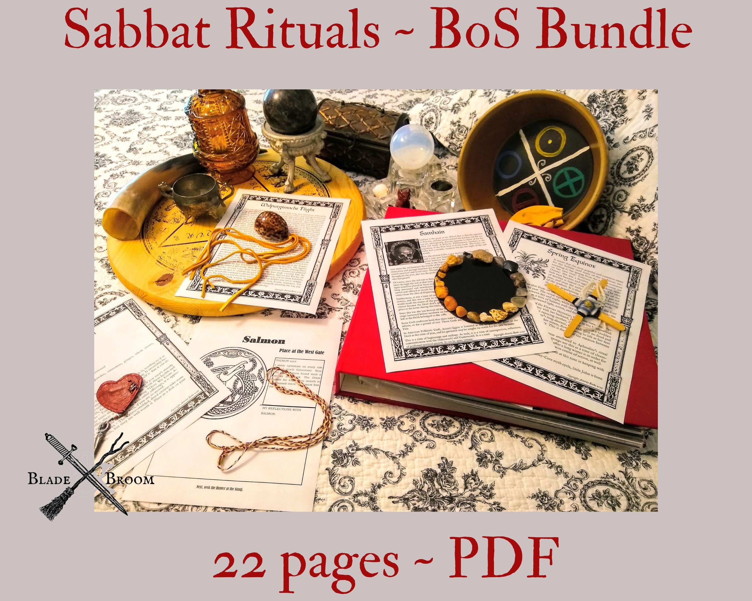 Sabbat Rituals Bundle BOS Sheets PDF Format 22 Pages Book of Shadows ...